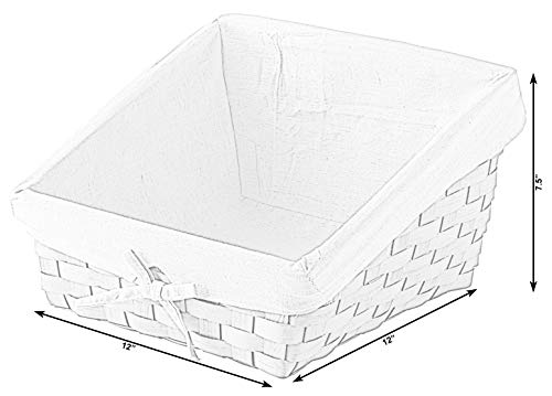 Wooden Angled Display Basket with Fabric Liner for Storage and Display