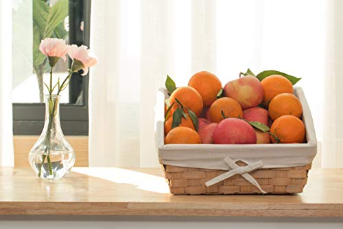 Wooden Angled Display Basket with Fabric Liner for Storage and Display