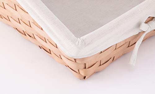 Wooden Angled Display Basket with Fabric Liner for Storage and Display
