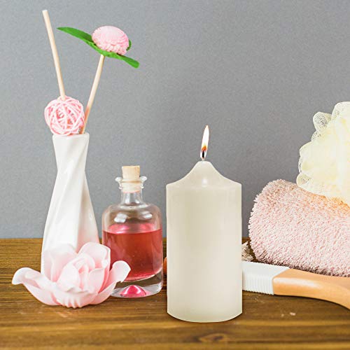 Super Z Outlet 3" x 6" Unscented Ivory Pillar Candle for Weddings, Home Decoration, Relaxation, Spa, Smokeless Cotton Wick. (1 Candle)