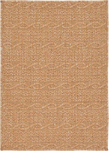 Unique Loom Modern Collection Distressed, Stripes, Helix, Vintage, Indoor and Outdoor Area Rug, 2 ft 2 in x 3 ft, Light Brown/Beige