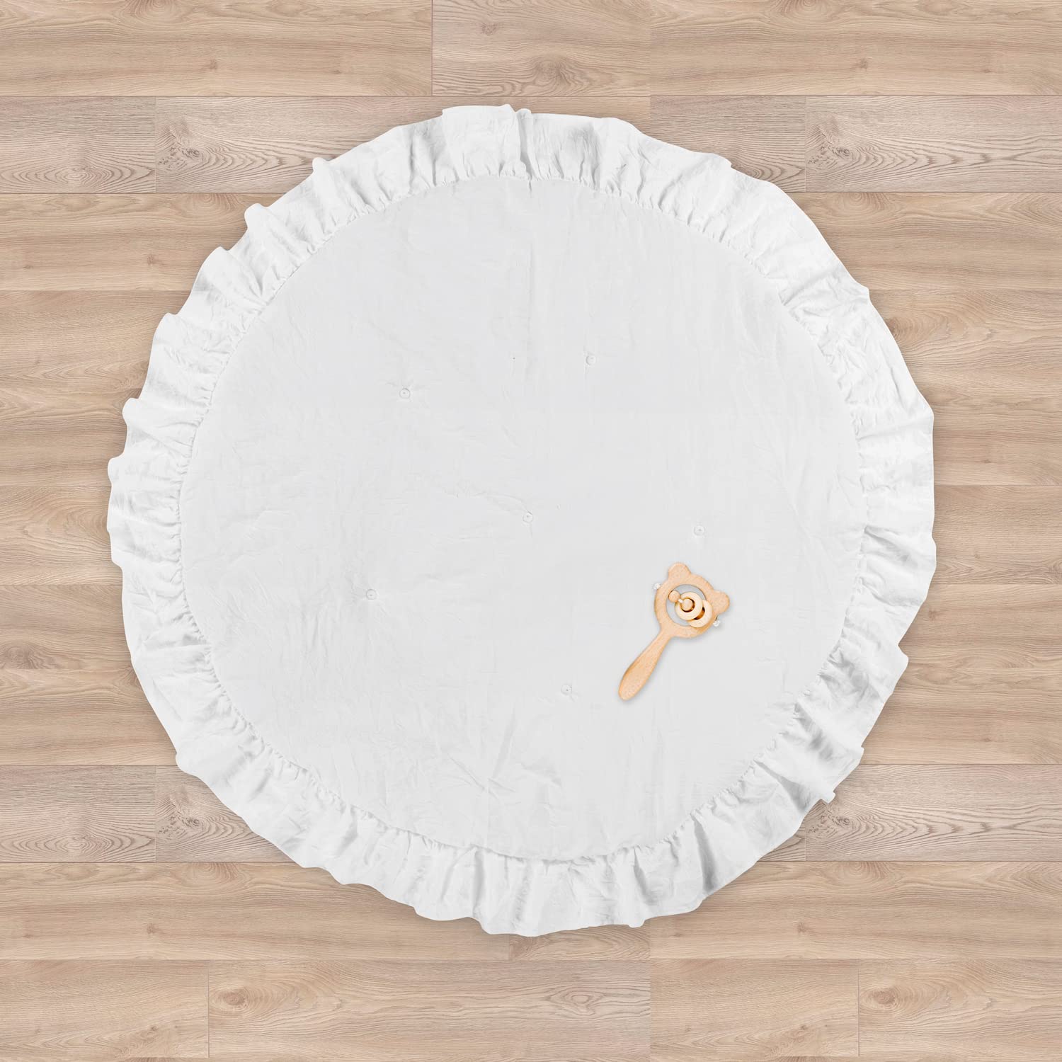 Lush Decor Baby Round Ruffle Play Mat Single 36" Diameter, White