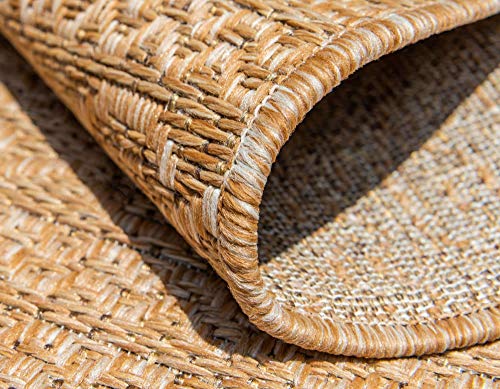 Unique Loom Modern Collection Distressed, Stripes, Helix, Vintage, Indoor and Outdoor Area Rug, 2 ft 2 in x 3 ft, Light Brown/Beige