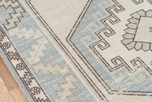 Momeni Anatolia Wool and Nylon Area Rug 3'3" X 5' Light Blue