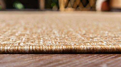 Unique Loom Modern Collection Distressed, Stripes, Helix, Vintage, Indoor and Outdoor Area Rug, 2 ft 2 in x 3 ft, Light Brown/Beige