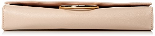 Jessica McClintock womens Nora Solid Large Envelope Clutch with Ring Closure, Nude, One Size US