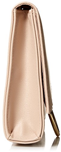 Jessica McClintock womens Nora Solid Large Envelope Clutch with Ring Closure, Nude, One Size US