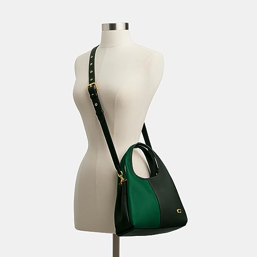 COACH Polished Pebble Leather Lana Shoulder Bag 23, Amazon Green Multi