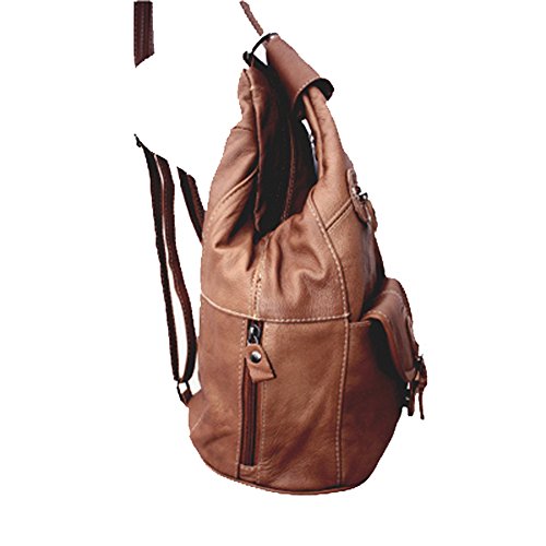 SILVERFEVER Silver FeverĀ® Genuine Leather Backpack Purse Sling Organizer (Brown)