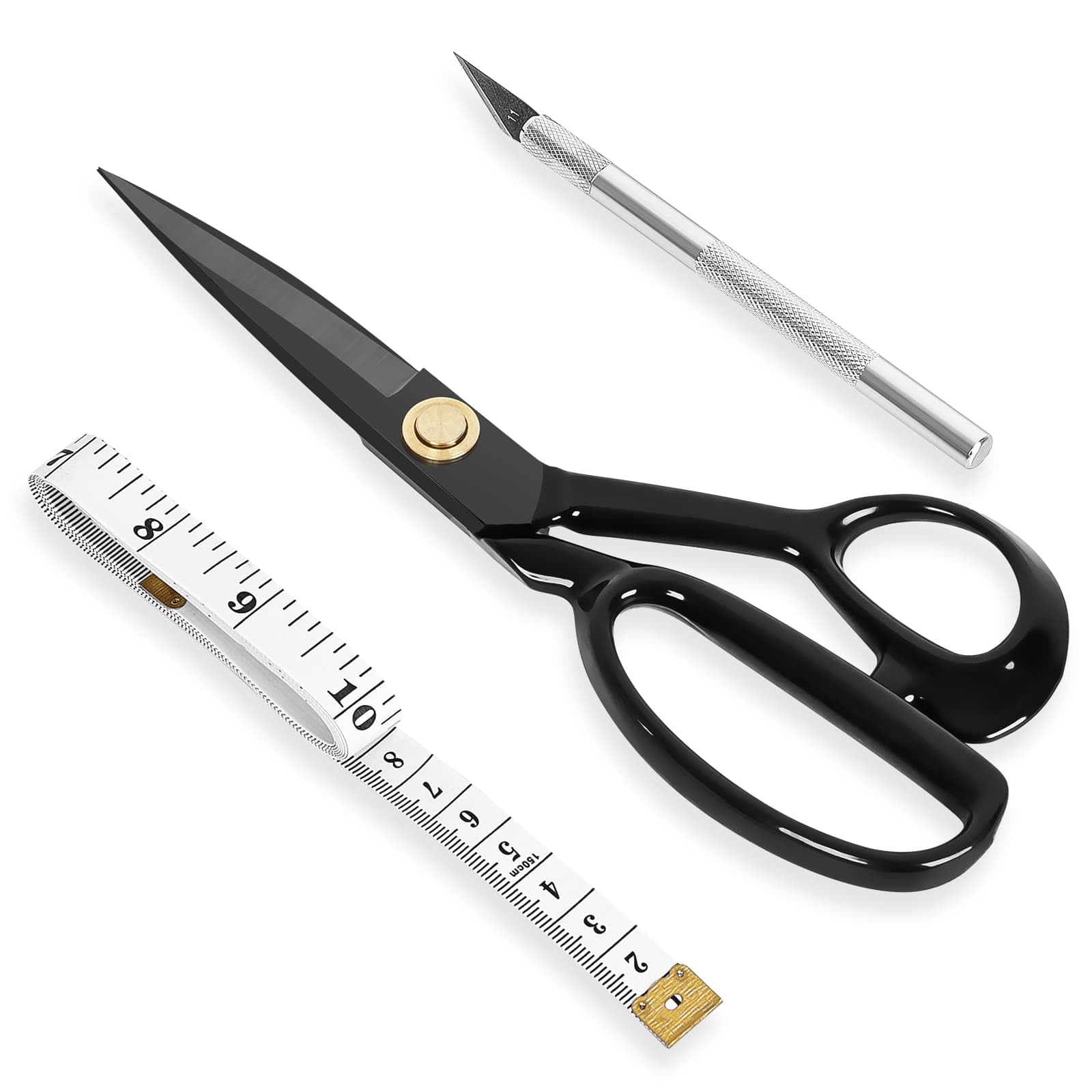 Fabric Scissors 8 Inch Professional Tailor Scissors - Heavy Duty Sewing Scissors for Leather Cutting Industrial Sharp Shears Office Artists Tailors Dressmakers