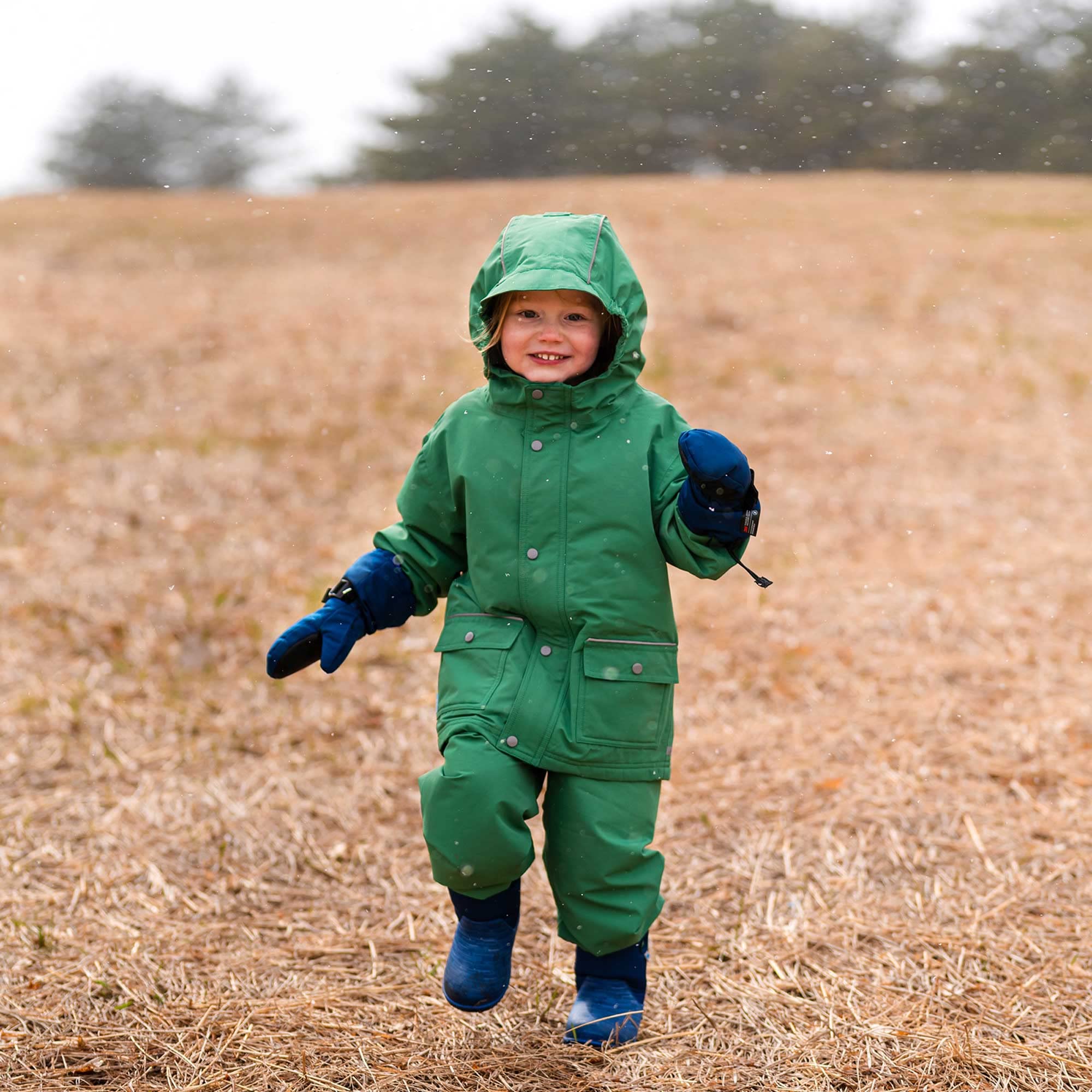 JAN & JUL Kids Waterproof Rain-Coat, Fleece-lined Jacket for Boys and Girls (Fern Green, 10 Years)