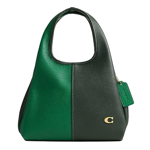 COACH Polished Pebble Leather Lana Shoulder Bag 23, Amazon Green Multi