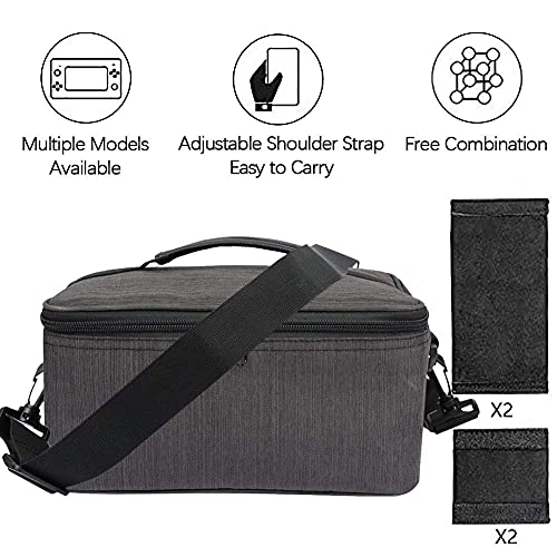 Horloy Mykit Carrying Case Compatible with Nintendo Switch Bag Portable Soft Travel All Protective Case Large Space Storage Bag for Nintendo Switch Lite & Accessories with Shoulder Strap Coffee Gray