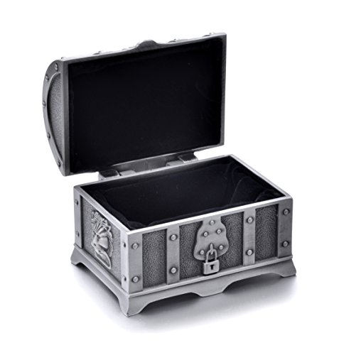 REINDEAR Vintage Pewter Tooth Fairy Treasure Chest Box