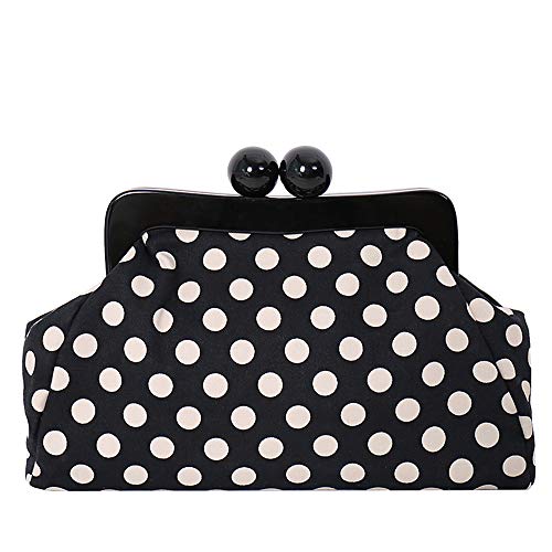 Menurra Polka Dot Evening Bag Clutch Purse for Women Wedding Party Handbag Cocktail Bag