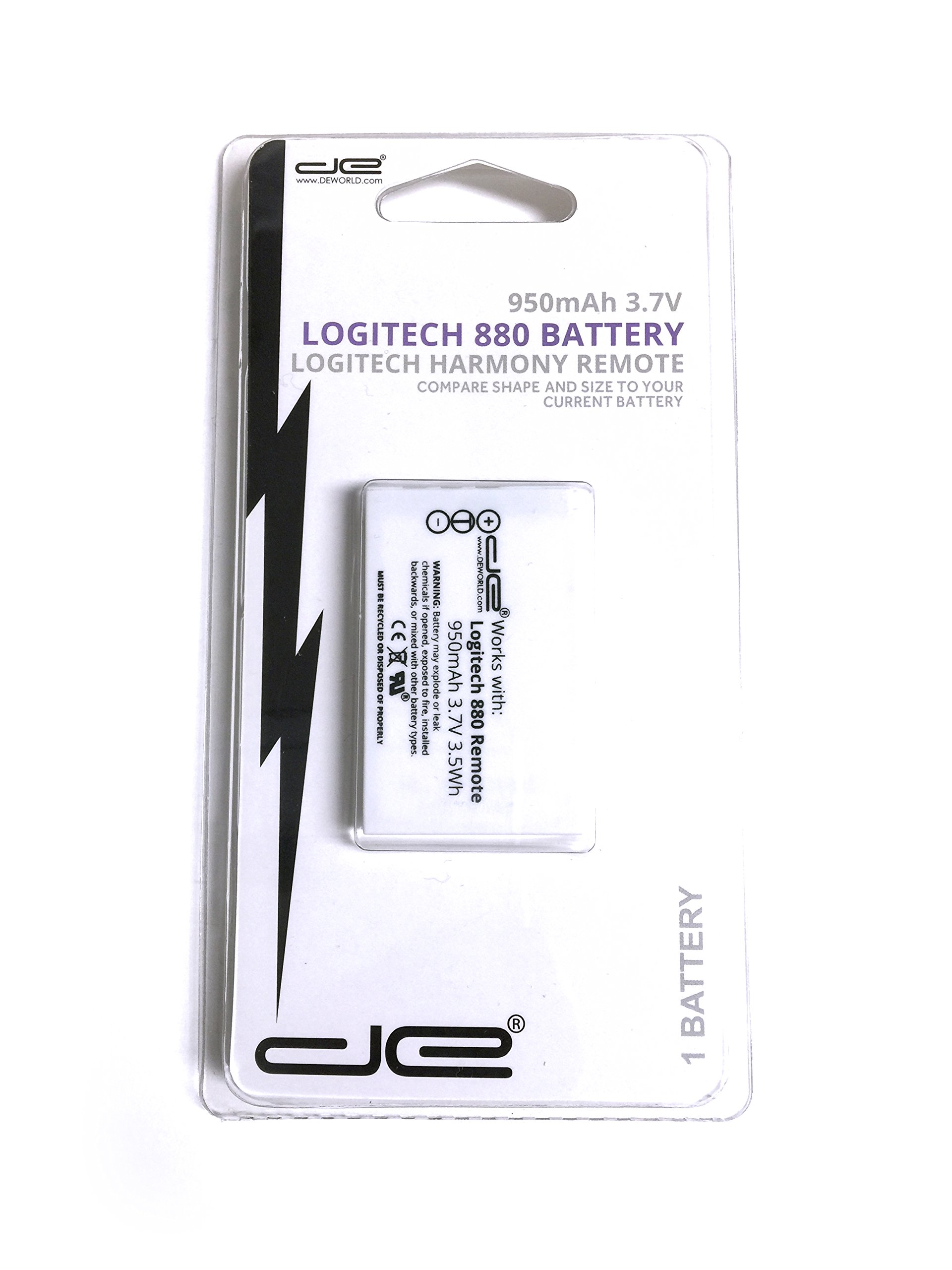 Logitech Harmony Remote Control Replacement Rechargeable Battery - Harmony One, Harmony One Advanced, Harmony 720, 850, 880, H880, 880 Pro, 885, 890, 890 Pro, 900, 900 Pro, Harmony 1, Harmony 1 Advanc
