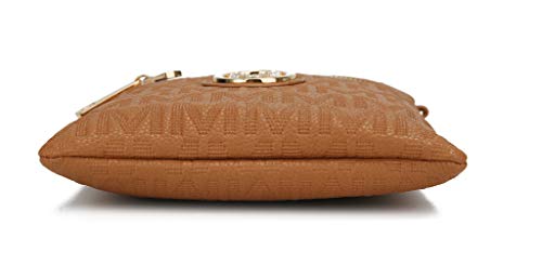 MKF Crossbody Bags for Women, Wristlet Strap – PU Leather Shoulder Handbag – Small Crossover Messenger Purse, Chocolate
