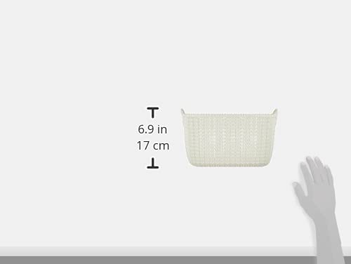 Curver Basket Knit Rectangular 8L in White, 30 x 22.5 x 17 cm