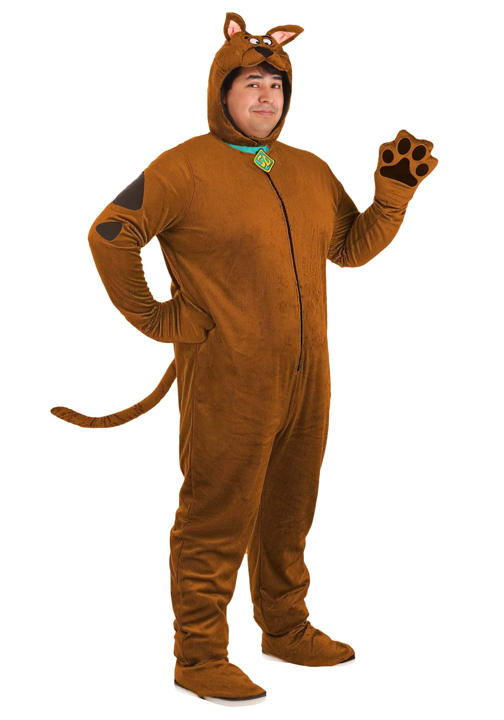 Fun Costumes Plus Size Deluxe Scooby Doo Character Outfit for Adults, Jumpsuit for Halloween 5X Brown