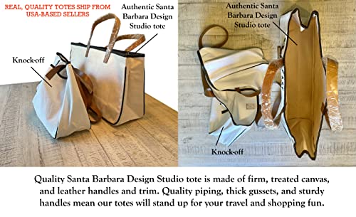 Santa Barbara Design Studio Tote Bag Wedding Collection Black and White 100% Cotton Canvas with Genuine Leather Handles, Large, Bride Vibes