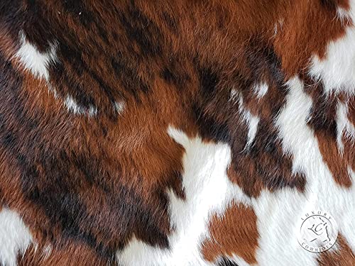 Genuine Tricolor Cowhide Rug Approx. 6 x 6-7 ft. 180 x 210 cm