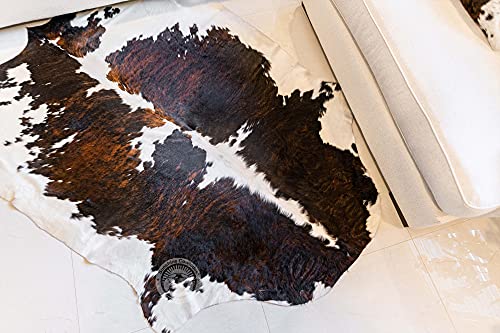 Genuine Tricolor Cowhide Rug Approx. 6 x 6-7 ft. 180 x 210 cm