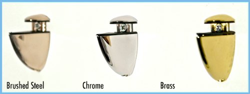 Floating Glass Bathroom Shelf Finish: Brushed Steel, Size: 24" W x 8" D
