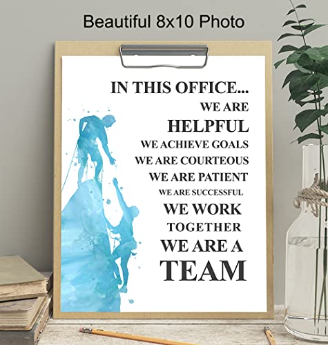 Motivational Office Decor, Inspirational Quote β 8x10 Teamwork Poster for HR, Team Leader, Manager, Boss, Entrepreneur - Leadership Wall Art Decoration β Unframed Picture