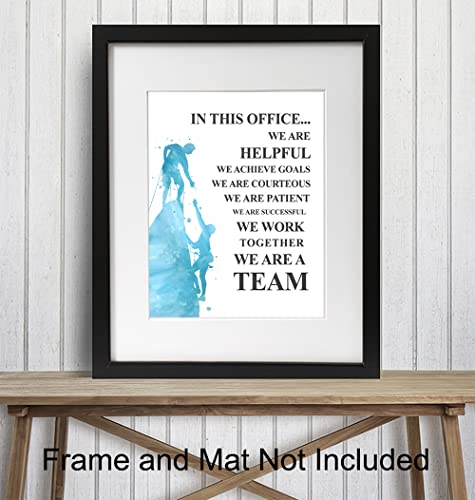 Motivational Office Decor, Inspirational Quote β 8x10 Teamwork Poster for HR, Team Leader, Manager, Boss, Entrepreneur - Leadership Wall Art Decoration β Unframed Picture