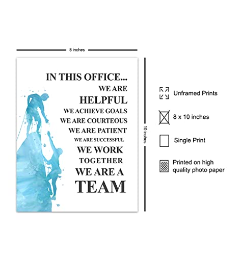 Motivational Office Decor, Inspirational Quote β 8x10 Teamwork Poster for HR, Team Leader, Manager, Boss, Entrepreneur - Leadership Wall Art Decoration β Unframed Picture