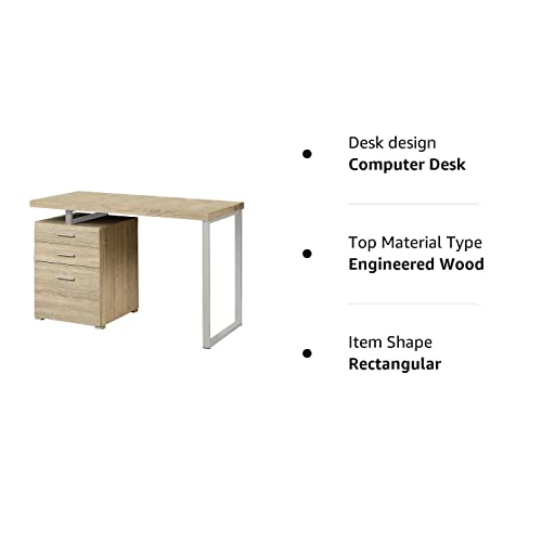 Monarch Specialties Reclaimed-Look Left or Right Facing Desk, 48-Inch, Natural