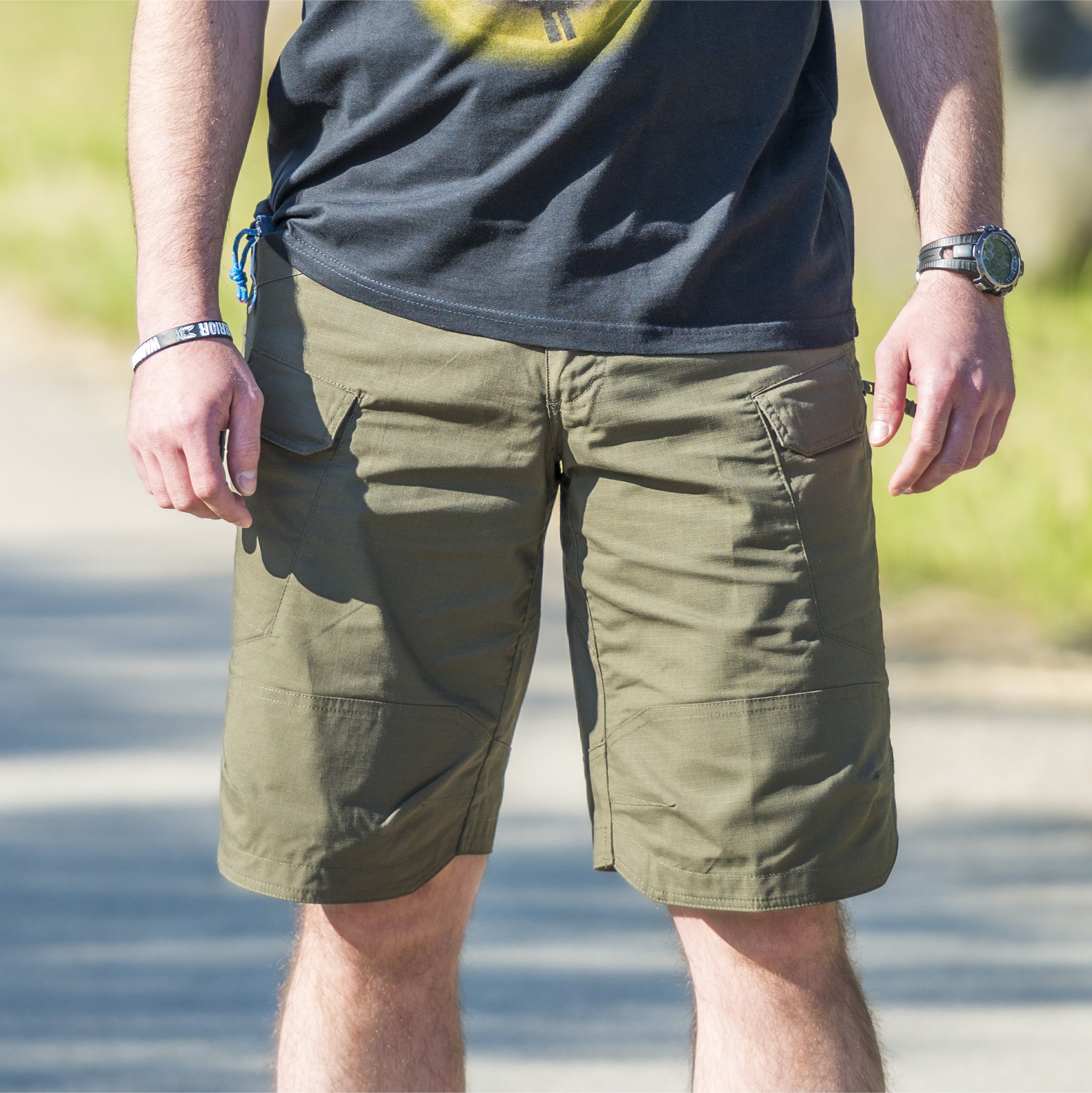 Helikon-Tex Men UTK Shorts Jungle Green Polycotton Ripstop Waist 40 Length 11, Urban Line Urban Tactical Shorts