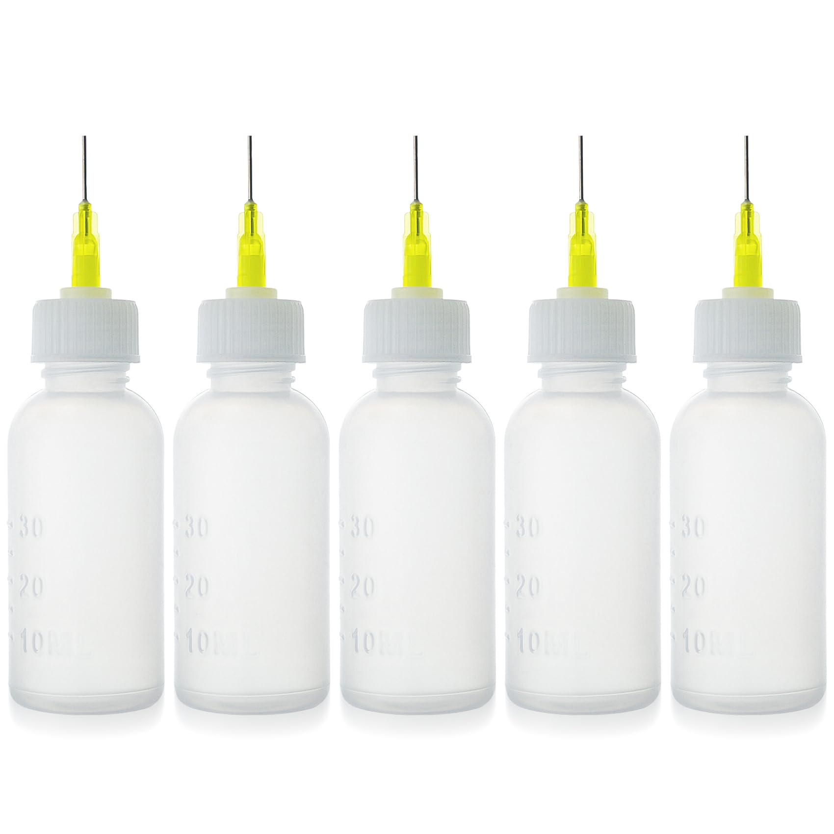 FJNATINH 30cc Needle Glue Bottle, Needle Tip Squeeze Bottle, Precision Tip Applicator Bottles, 5 Pack