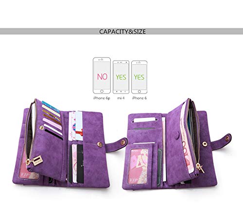Women Vegan Leather Wallet Bifold Clutch Large Capacity Card Organizer Buckle Long Purse for Girls Candy Color (Coffee) …