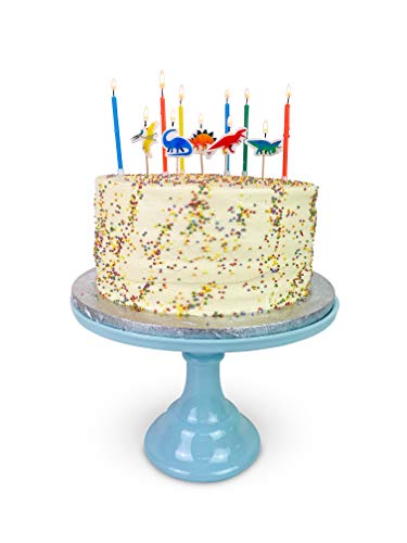 Talking Tables Dino Dinosaur Birthday Candle Cake Toppers, Pack of 6, Wax Height 3cm, 1", Mixed Colors
