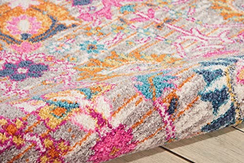 Nourison Passion Silver 5'3" x 7'3" Area -Rug, Boho, Moroccan, Bed Room, Living Room, Dining Room, Kitchen, Easy -Cleaning, Non Shedding, (5' x 7')