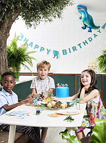 Talking Tables Dino Dinosaur Birthday Candle Cake Toppers, Pack of 6, Wax Height 3cm, 1", Mixed Colors