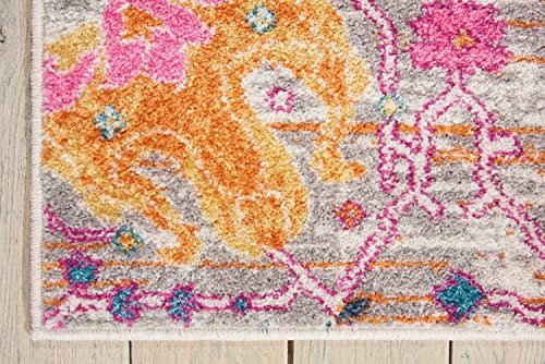 Nourison Passion Silver 5'3" x 7'3" Area -Rug, Boho, Moroccan, Bed Room, Living Room, Dining Room, Kitchen, Easy -Cleaning, Non Shedding, (5' x 7')