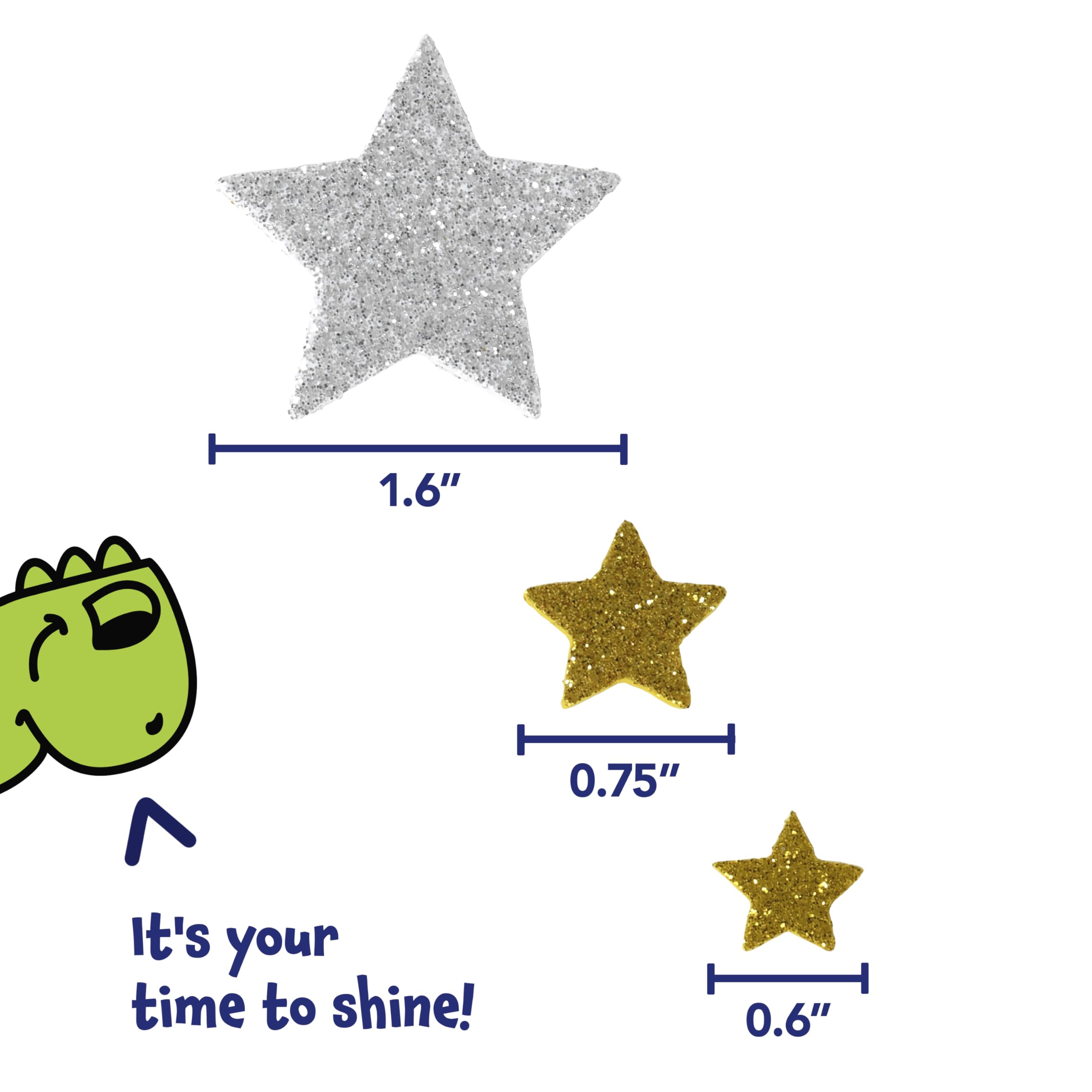 READY 2 LEARN Glitter Foam Stickers - Silver and Gold Stars - Pack of 168 - Self-Adhesive Stickers - Stickers for Scrapbooks and Cards