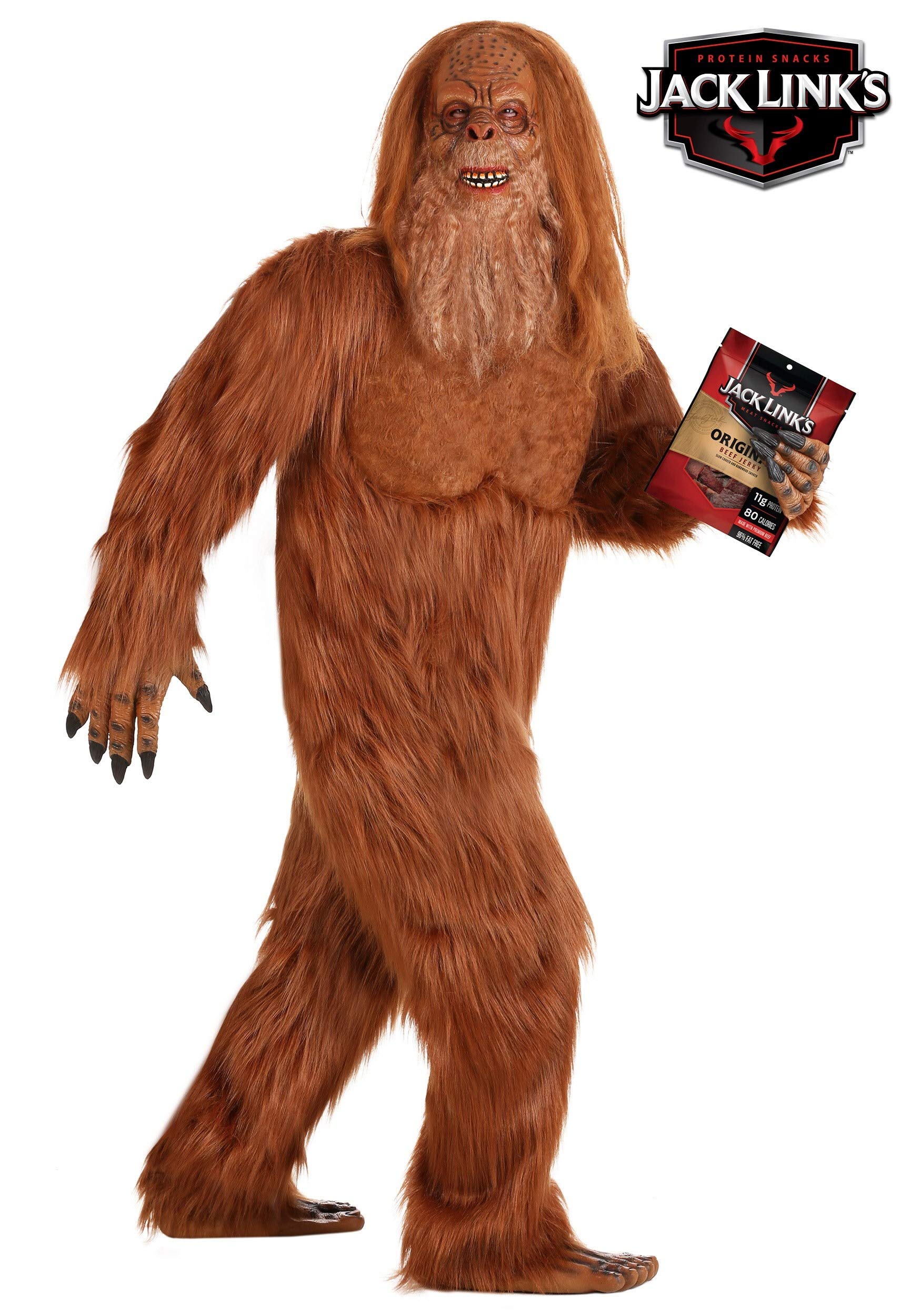 Fun Costumes - Jack Links Sasquatch Halloween Costume, Bigfoot Mascot Messin Adult Big and Tall Sizes Plus Size (4X, Brown)