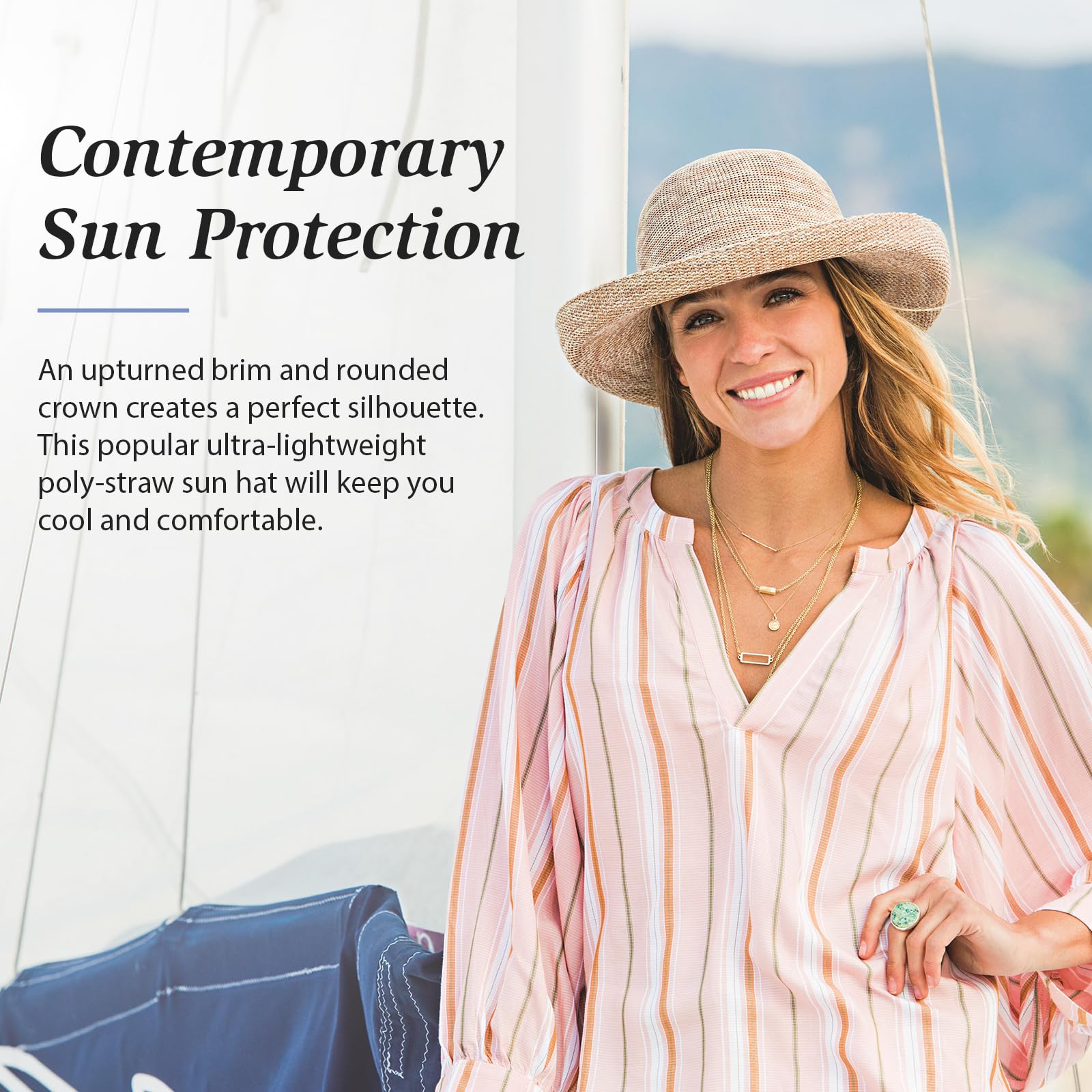 Wallaroo Women’s Victoria Sun Hat (Hydrangea) – Wide Brim, Packable, Adjustable, Breathable, Lightweight Mesh – Comfortable All Day Sun Protection for Outdoor Summer Activities and Travel Friendly