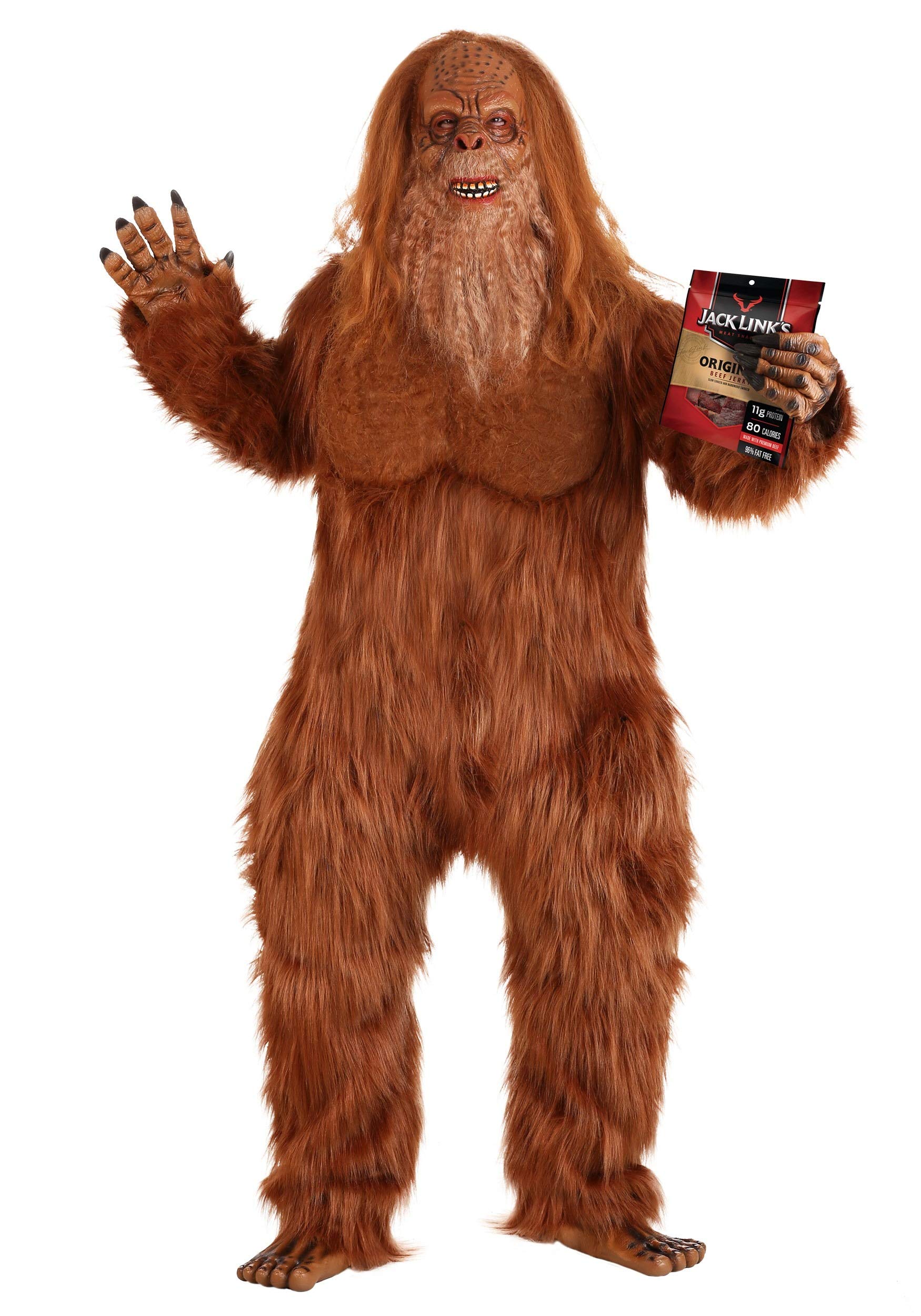 Fun Costumes - Jack Links Sasquatch Halloween Costume, Bigfoot Mascot Messin Adult Big and Tall Sizes Plus Size (4X, Brown)