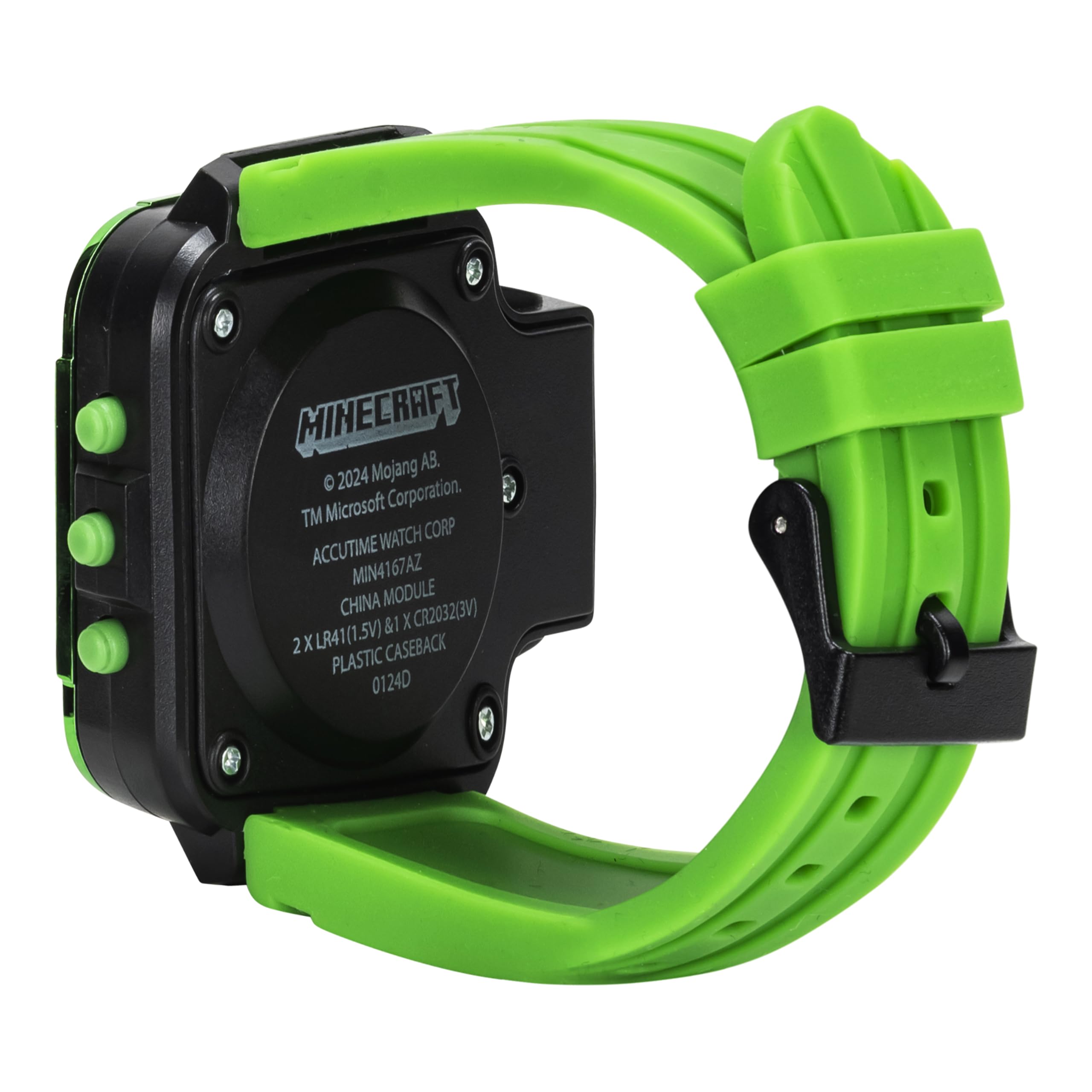 Accutime Minecraft Creeper Merch - Kids Digital Watch with LED Flashlight, Light Show, and Green Creeper Design - Officially Licensed Minecraft Toy Watch for Boys and Girls Ages 3+