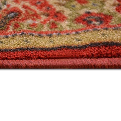 RugStylesOnline Persian Medallion Red Doormat, Slip Resistant Rubber Back Door Mat for Indoor Entry,French Door Mat, 18" x 30" Red Oriental Doormats