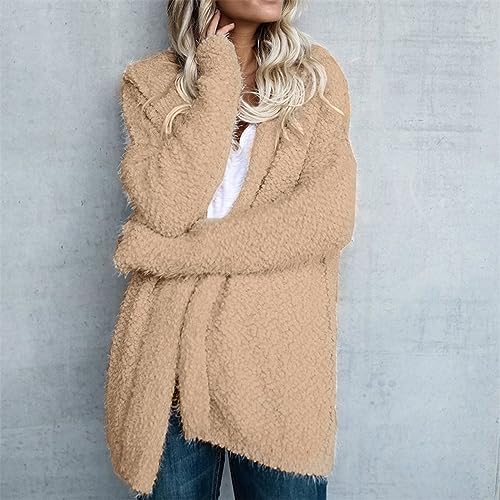 fleece jacket rain jackets for women waterproof hiking 2023 fall cardigan sweater long sleeve open front lapel coat casual knit coatigan jacket with pockets sleeves blouses for women grey sweatshirt