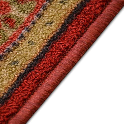 RugStylesOnline Persian Medallion Red Doormat, Slip Resistant Rubber Back Door Mat for Indoor Entry,French Door Mat, 18" x 30" Red Oriental Doormats