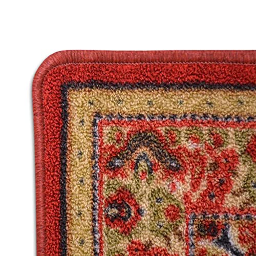 RugStylesOnline Persian Medallion Red Doormat, Slip Resistant Rubber Back Door Mat for Indoor Entry,French Door Mat, 18" x 30" Red Oriental Doormats