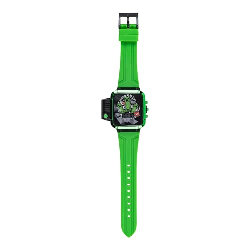 Accutime Minecraft Creeper Merch - Kids Digital Watch with LED Flashlight, Light Show, and Green Creeper Design - Officially Licensed Minecraft Toy Watch for Boys and Girls Ages 3+