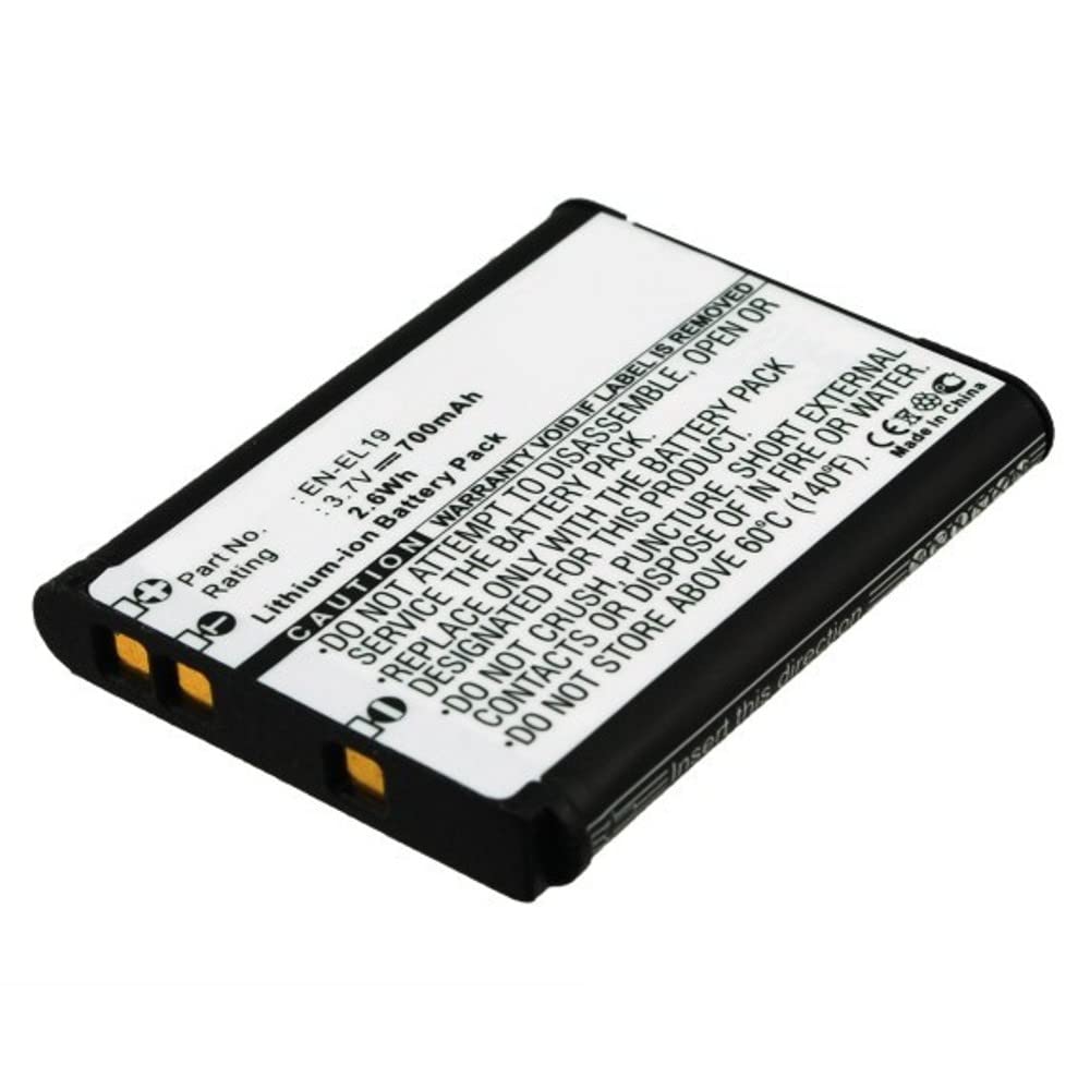 Synergy Digital Camera Battery, Compatible with Nikon Coolpix S6900 Digital Camera, (Li-ion, 3.7V, 700mAh) Ultra High Capacity, Replacement for Nikon EN-EL19 Battery