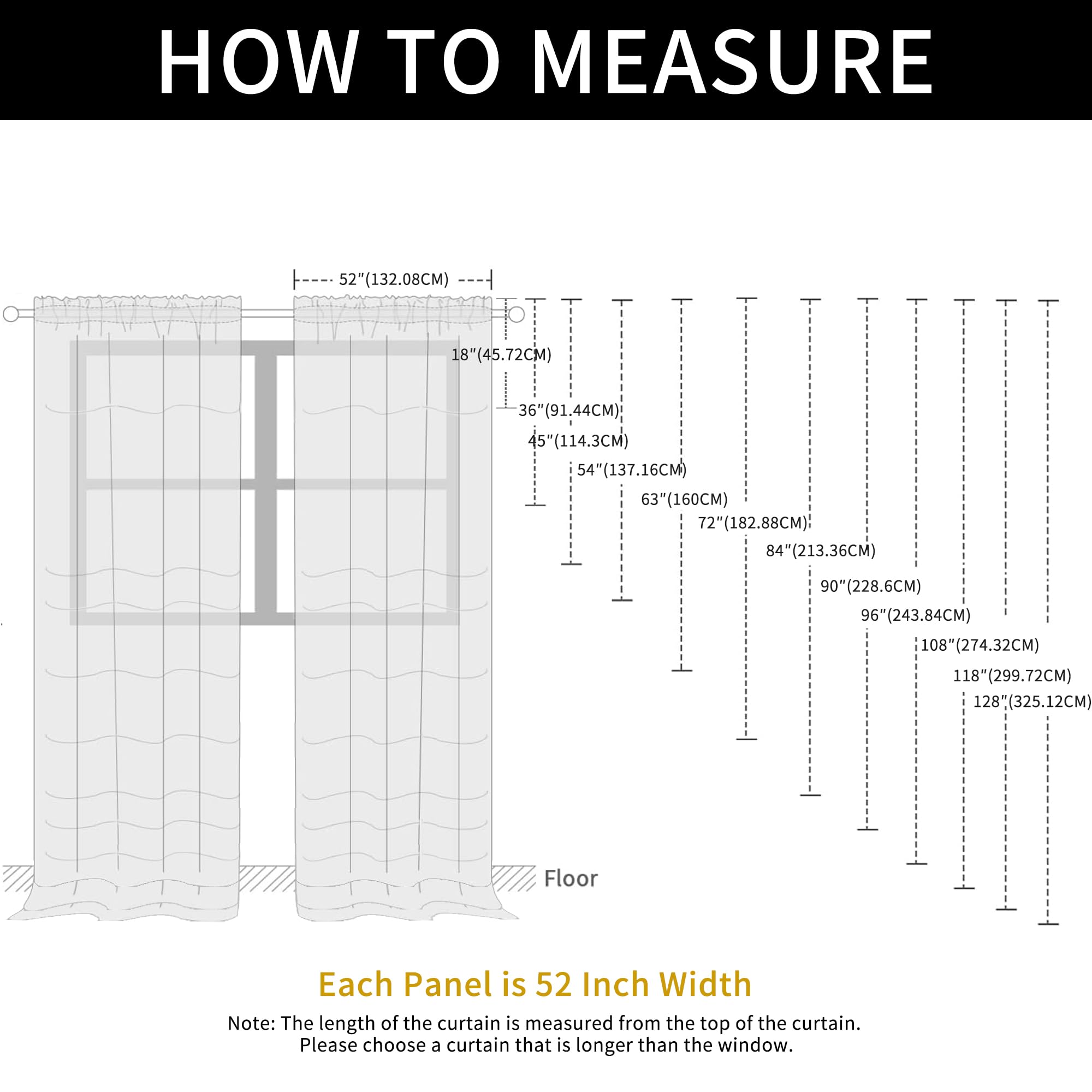 SpaceDresser Basic Rod Pocket Sheer Voile Window Curtain Panels White 1 Pair 2 Panels 52 Width 84 Inch Long for Kitchen Bedroom Children Living Room Yard(White,52 W x 84 L)